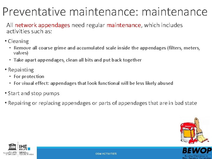 Operations and Maintenance CURATIVE AND PREVENTIVE MAINTENANCE Content