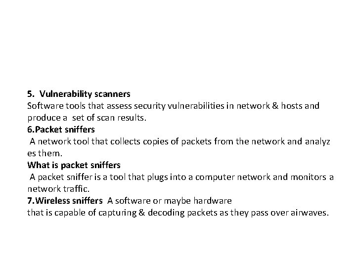 scanning and analysis tools in Security What are