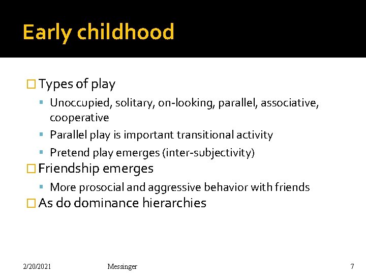 Social Networks Daniel Messinger Ph D Peer play