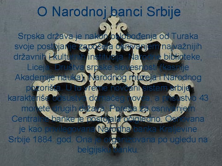 Narodna banka Srbije Bankarski sistem ine centralna banka