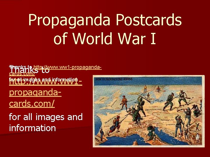 Propaganda Postcards of World War I Thanks to