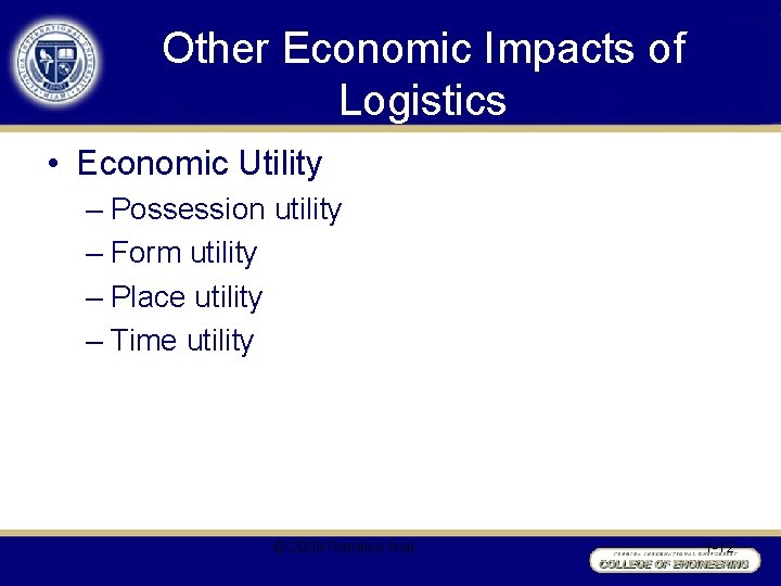 CHAPTER 1 An Overview of Logistics Learning Objectives