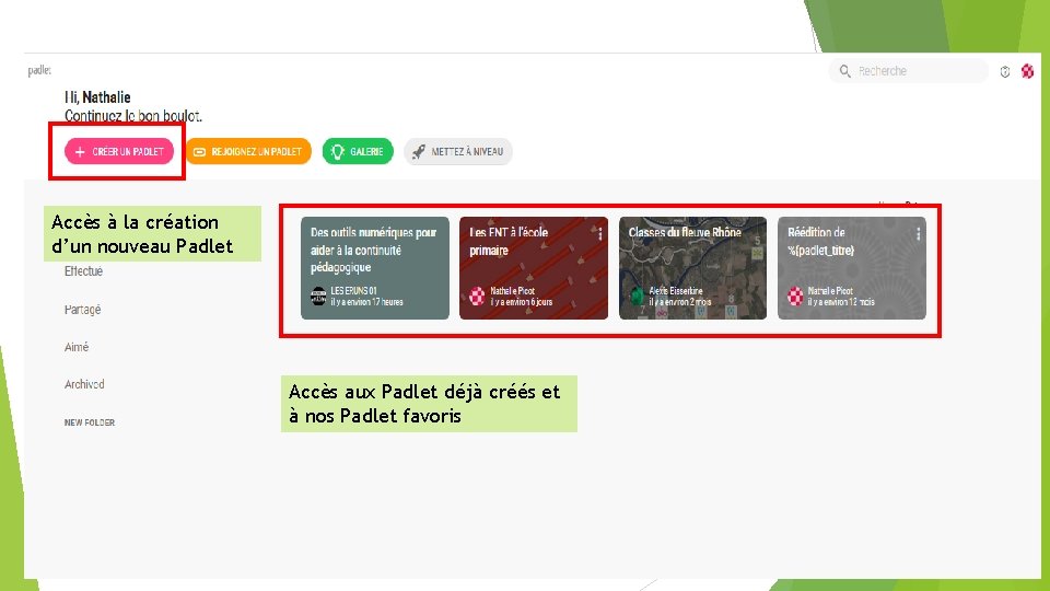 Utilisation de Padlet Se crer un compte https