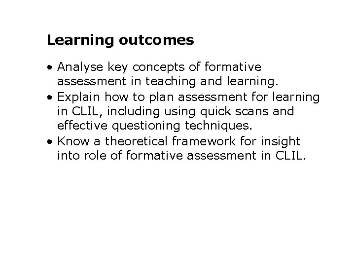 CLIL Content and Language Integrated Learning Assessment feedback