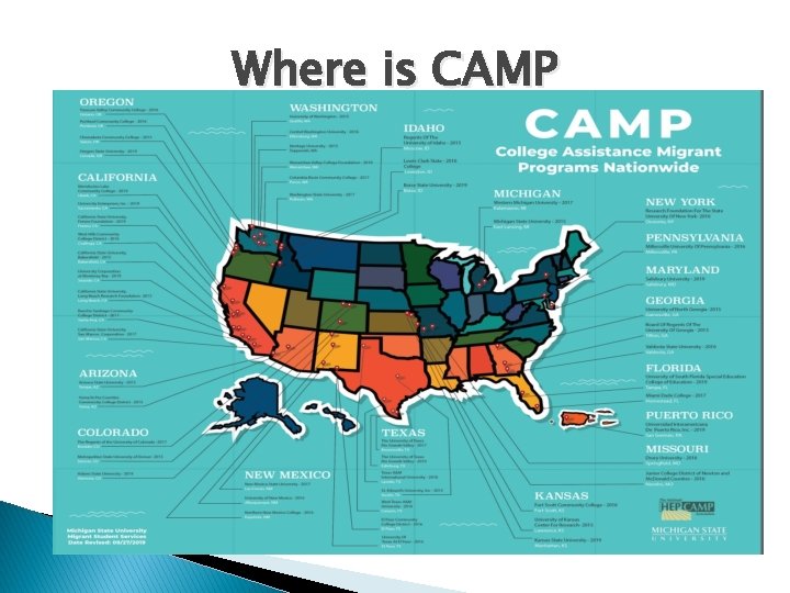 Where is CAMP What is CAMP The College
