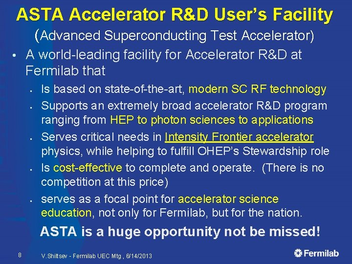 Accelerator RD at Fermilab An Overview and User