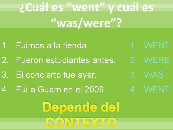 El presente Las tablas de conjugaciones Verbos AR