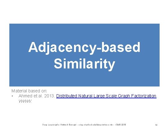 Deep Learning for Network Biology Marinka Zitnik and
