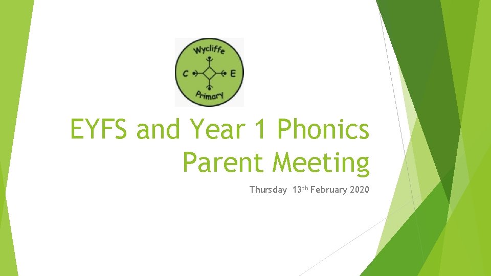 EYFS and Year 1 Phonics Parent Meeting Thursday