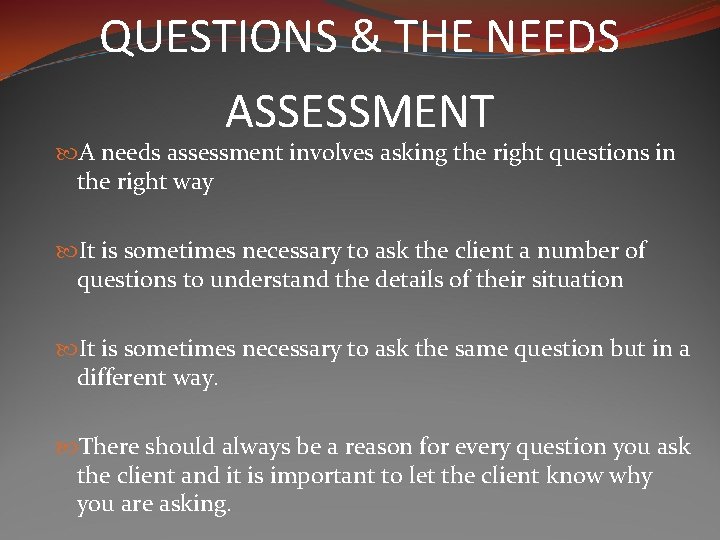 What About Questions Exploring the when why and