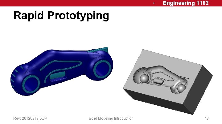 Engineering 1182 Solid Modeling Introduction College of Engineering