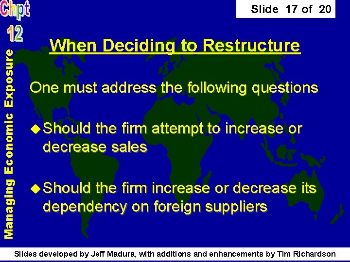 Managing Economic Exposure Slide 1 of 20 Slides