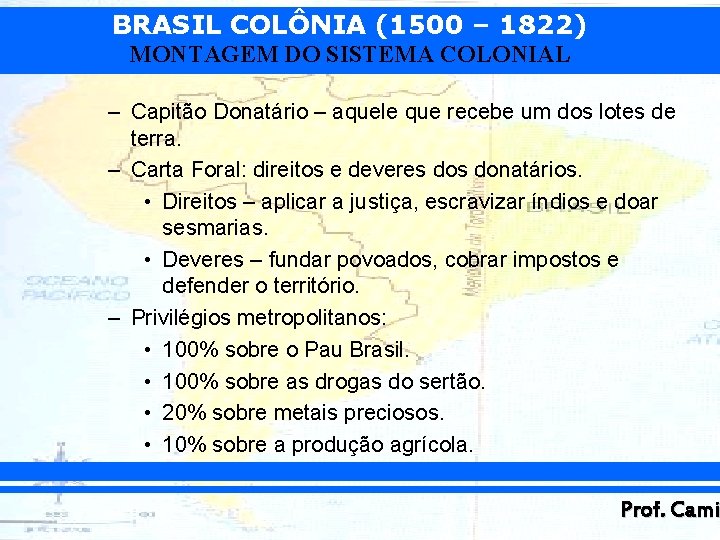 BRASIL COLNIA 1500 1822 MONTAGEM DO SISTEMA COLONIAL