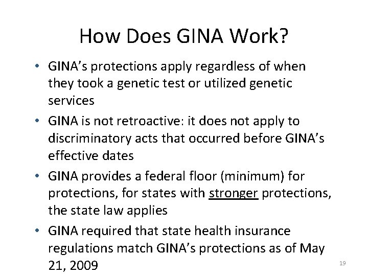 Understanding GINA How the Genetic Information Nondiscrimination Act