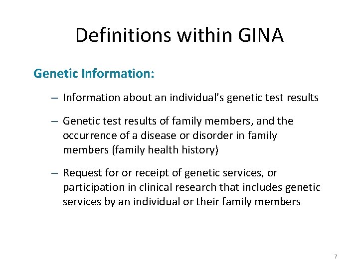 Understanding GINA How the Genetic Information Nondiscrimination Act