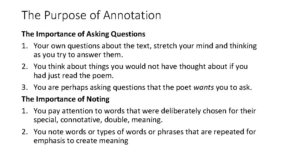 Aim How to annotate and construct meaning Do