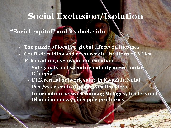 Poverty Traps Safety Nets and Sustainability Chris Barrett