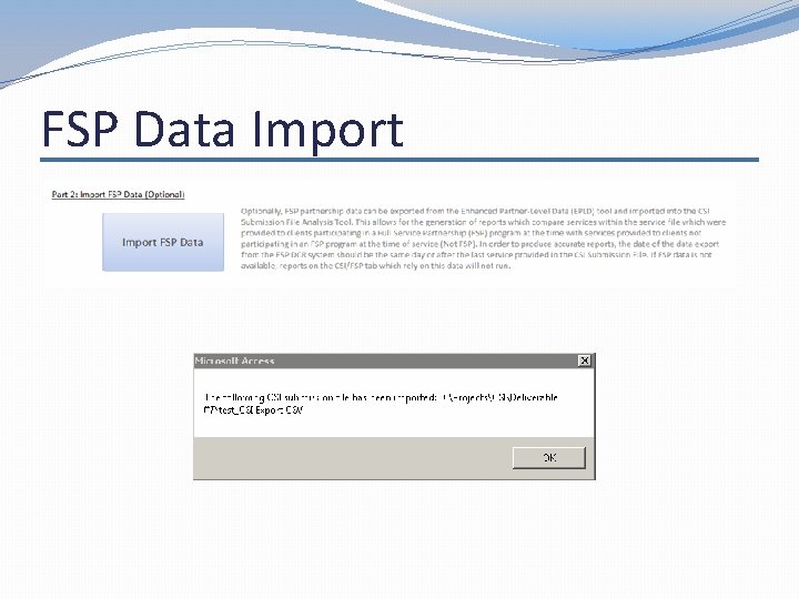 Client and Service Information CSI Submission File Analysis