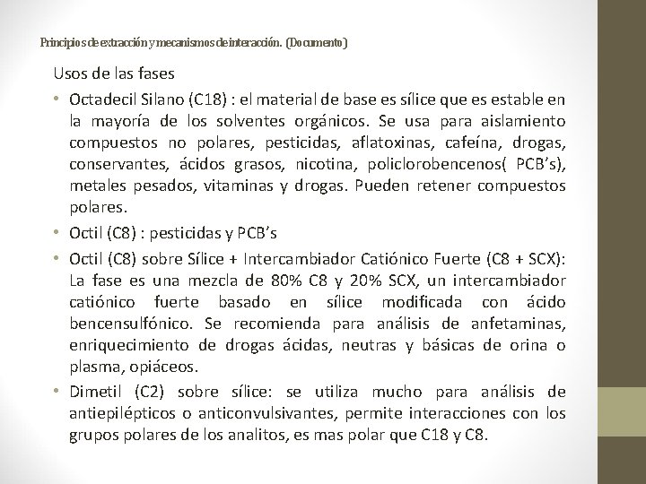 Tcnicas de Separacin Mtodos de Extraccin La Extraccin