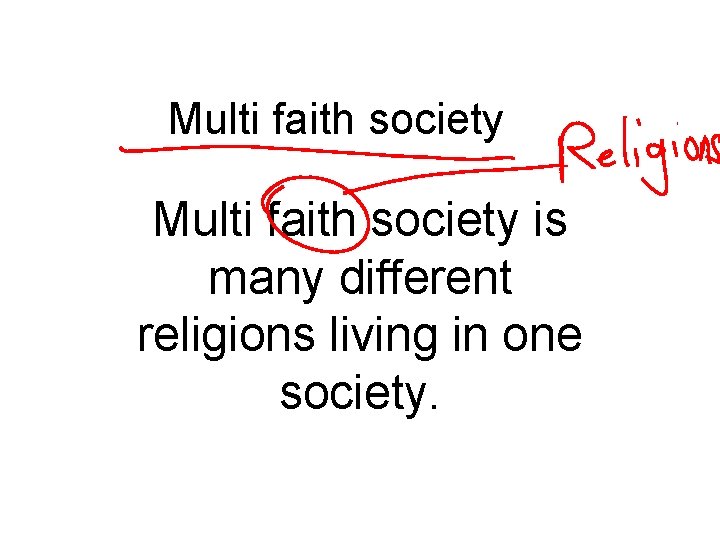 Multi faith society is many different religions living