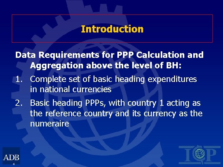ICP PPP Methods Regional Course on Price Statistics