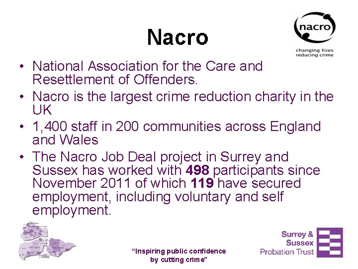 Surrey and Sussex Probation Trust Offenders and Employment