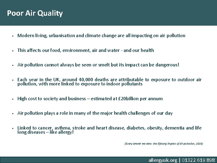 The Air We Breathe What Poor Air Quality