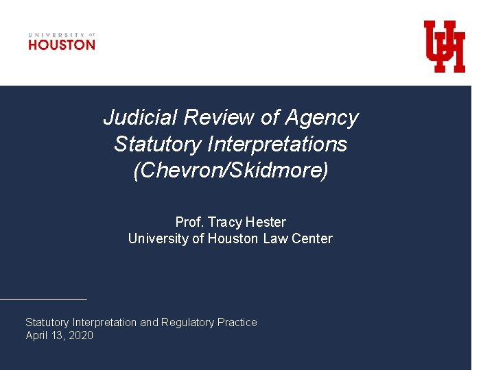 Judicial Review of Agency Statutory Interpretations ChevronSkidmore Prof