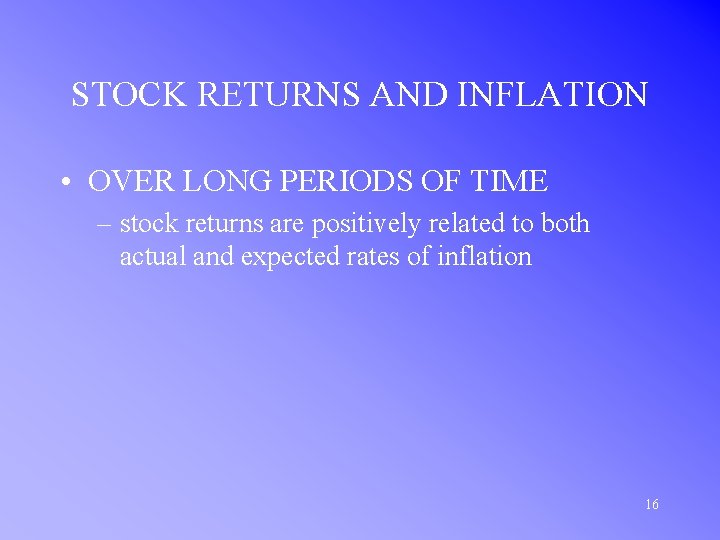 CHAPTER SIX INFLATION 1 INFLATION IN THE U