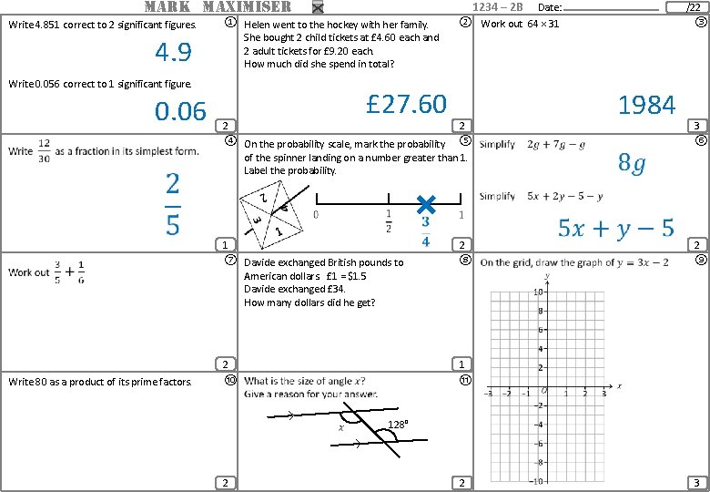MARK MAXIMISER Write 4 851 correct to 2