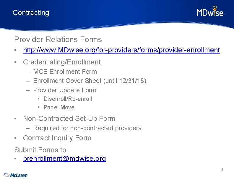 2018 IHCP Annual Workshop MDwise Claims Providing health
