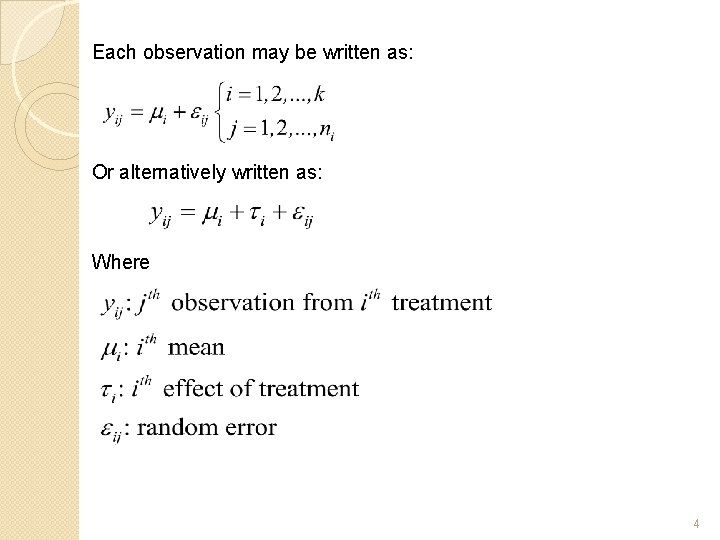 CHAPTER 4 Analysis of Variance Oneway ANOVA Twoway