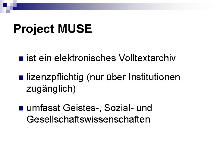 Project MUSE Todays Research Tomorrows Inspiration Project MUSE