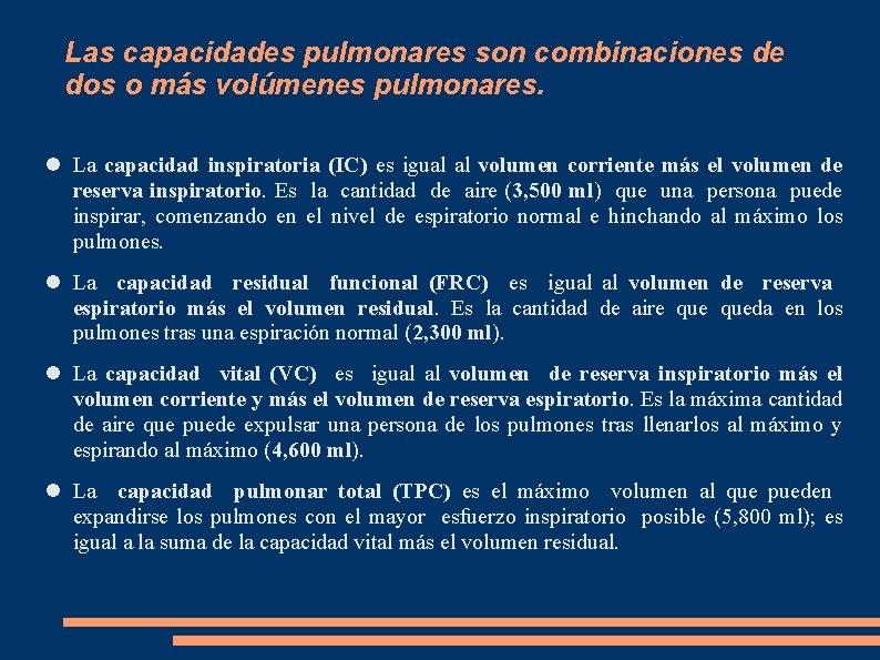 VENTILACIN PULMONAR El sistema respiratorio proporciona oxgeno a