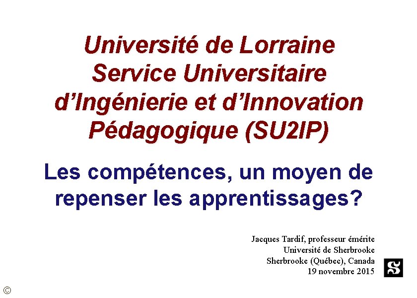Universit de Lorraine Service Universitaire dIngnierie et dInnovation
