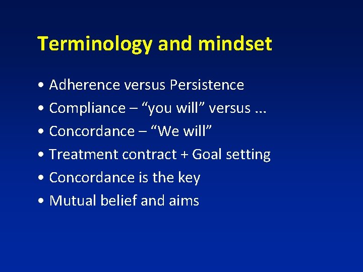 Why patients dont adhere Dr Susie Orme Barnsley