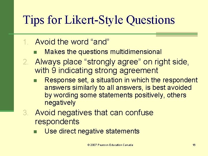 Chapter 14 Questionnaire Development Winston Jackson and Norine