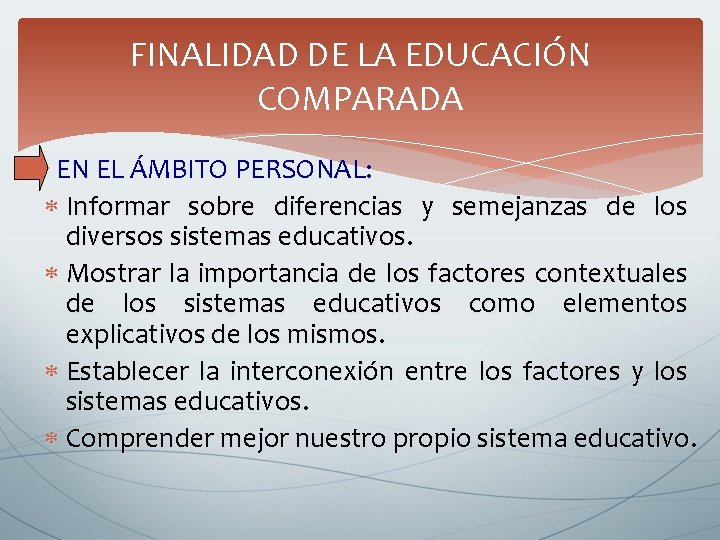 DEFINICIONES DE EDUCACION COMPARADA ASIGNATURA EDUCACION COMPARADA ...