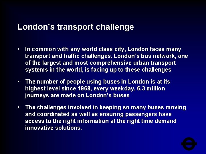 i Bus The future for London Buses Martin