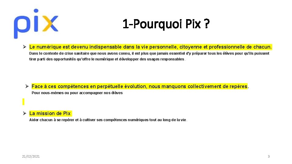 BIENVENUE la Formation PIX 10 ou 11 dcembre