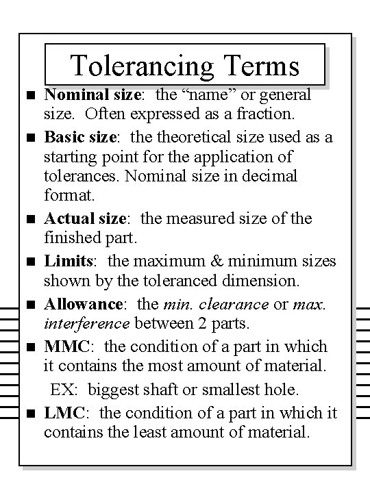 Chapter 10 Tolerancing Printing Instructions Print handouts Select