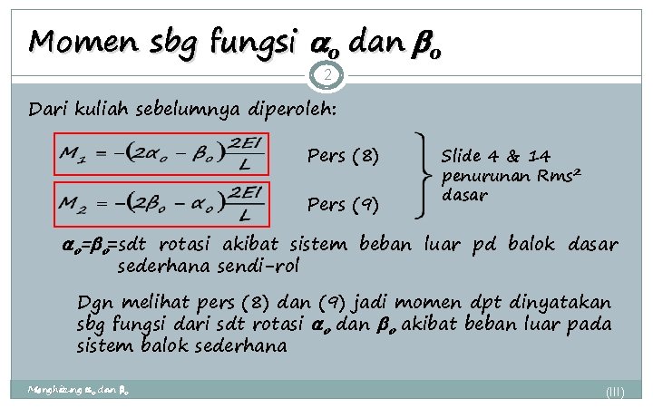 PENURUNAN RMS 2 DASAR 1 MENGHITUNG o DAN