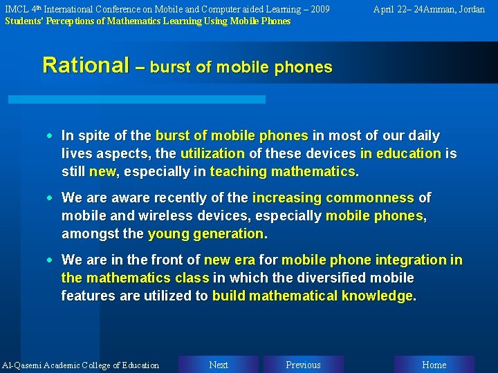 Students Perceptions of Mathematics Learning Using Mobile Phones