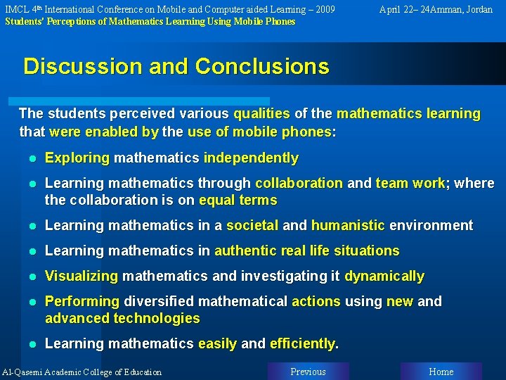 Students Perceptions of Mathematics Learning Using Mobile Phones