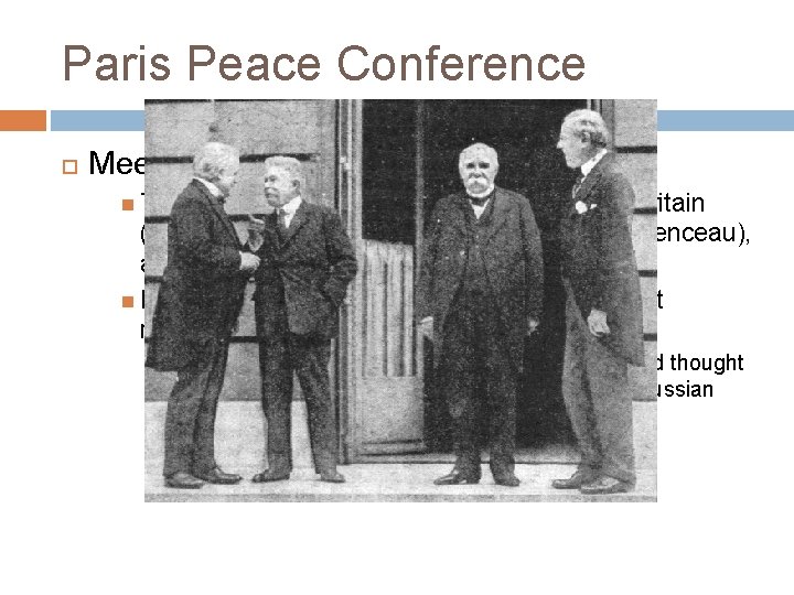 END OF WORLD WAR ONE Stalemate By 1918