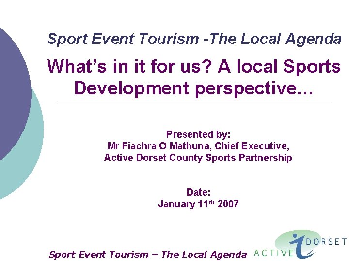 Sport Event Tourism The Local Agenda Whats in