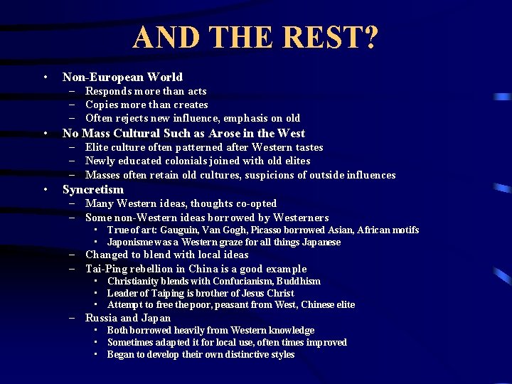 MODERN ERA 1750 1914 CULTURAL TRANSFORMATIONS WESTERN CONSUMERISM