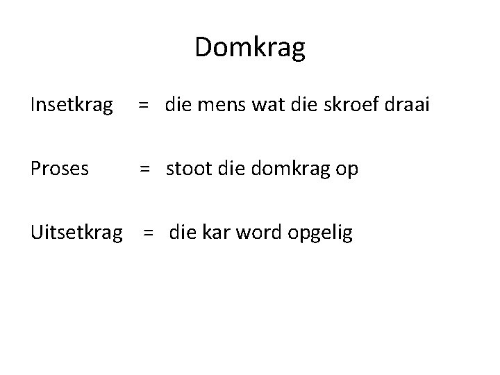 Meganiese stelsels en beheer Ons verig werk wanneer