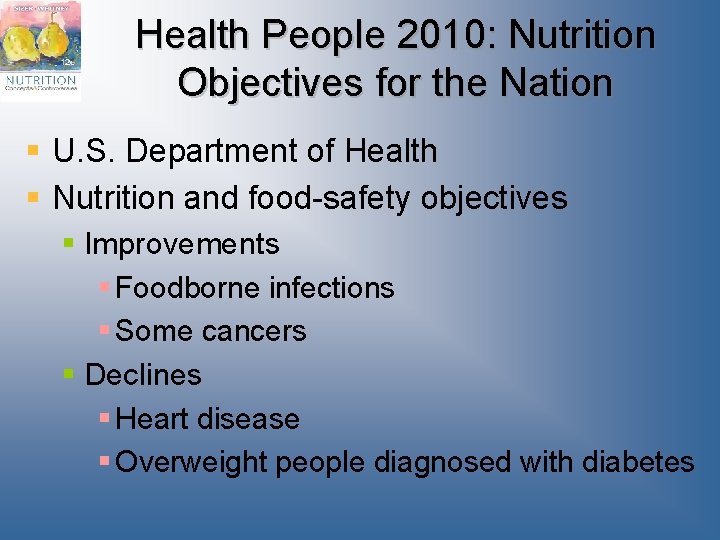Chapter 1 Food Choices and Human Health Nutrition