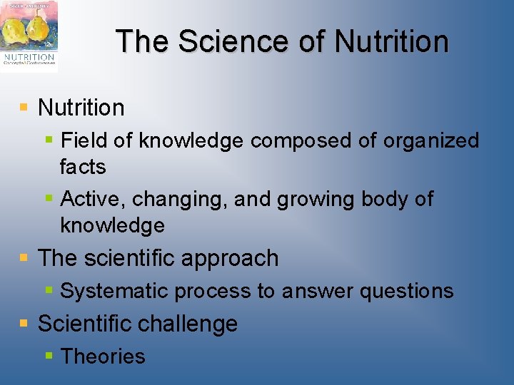 Chapter 1 Food Choices and Human Health Nutrition